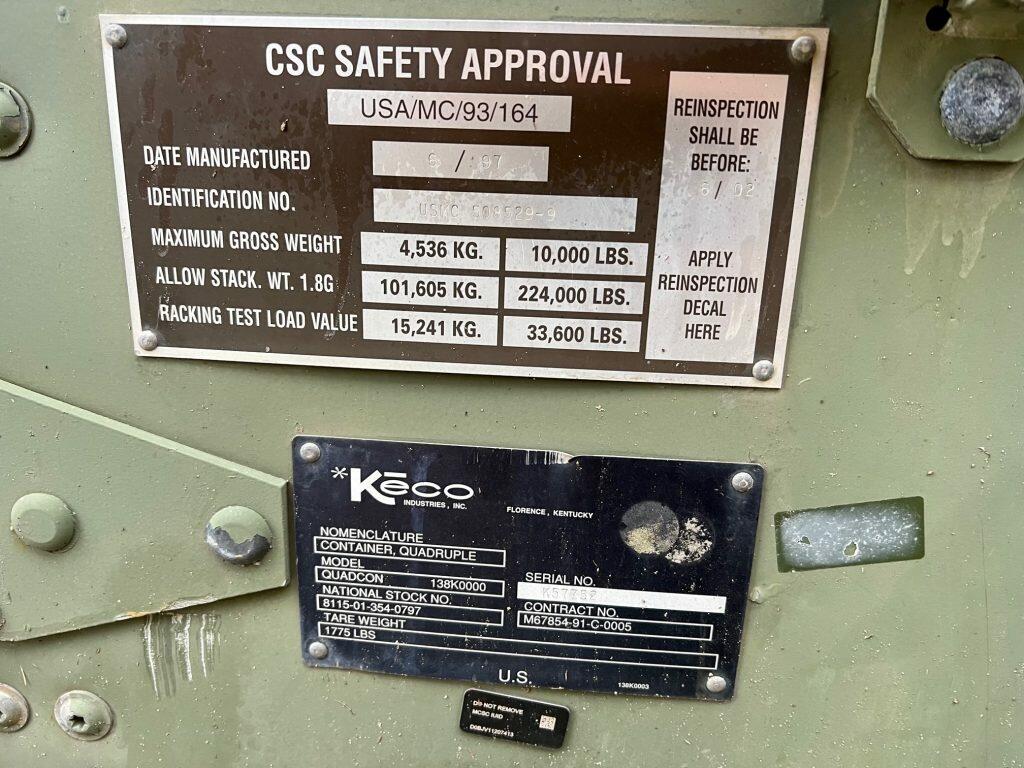 Keco 138K0000 Quadcon Shipping Container – Military Truck Depot