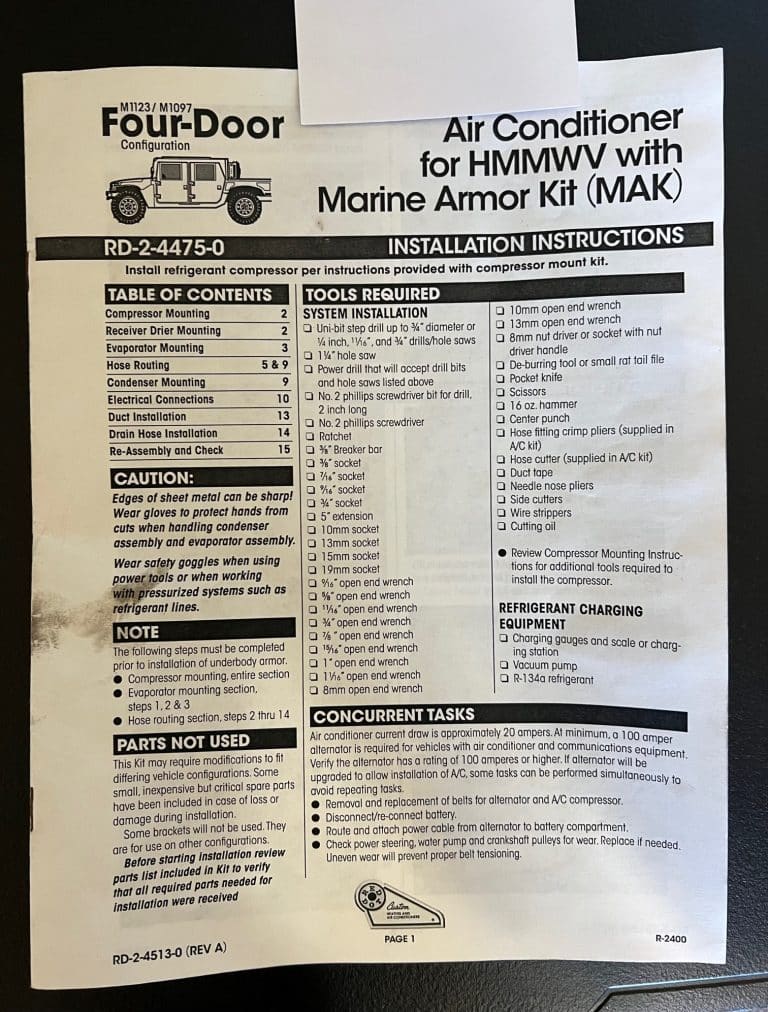 Red Dot RD-2-4475-0 HMMWV Air Conditioning Unit – Military Truck Depot